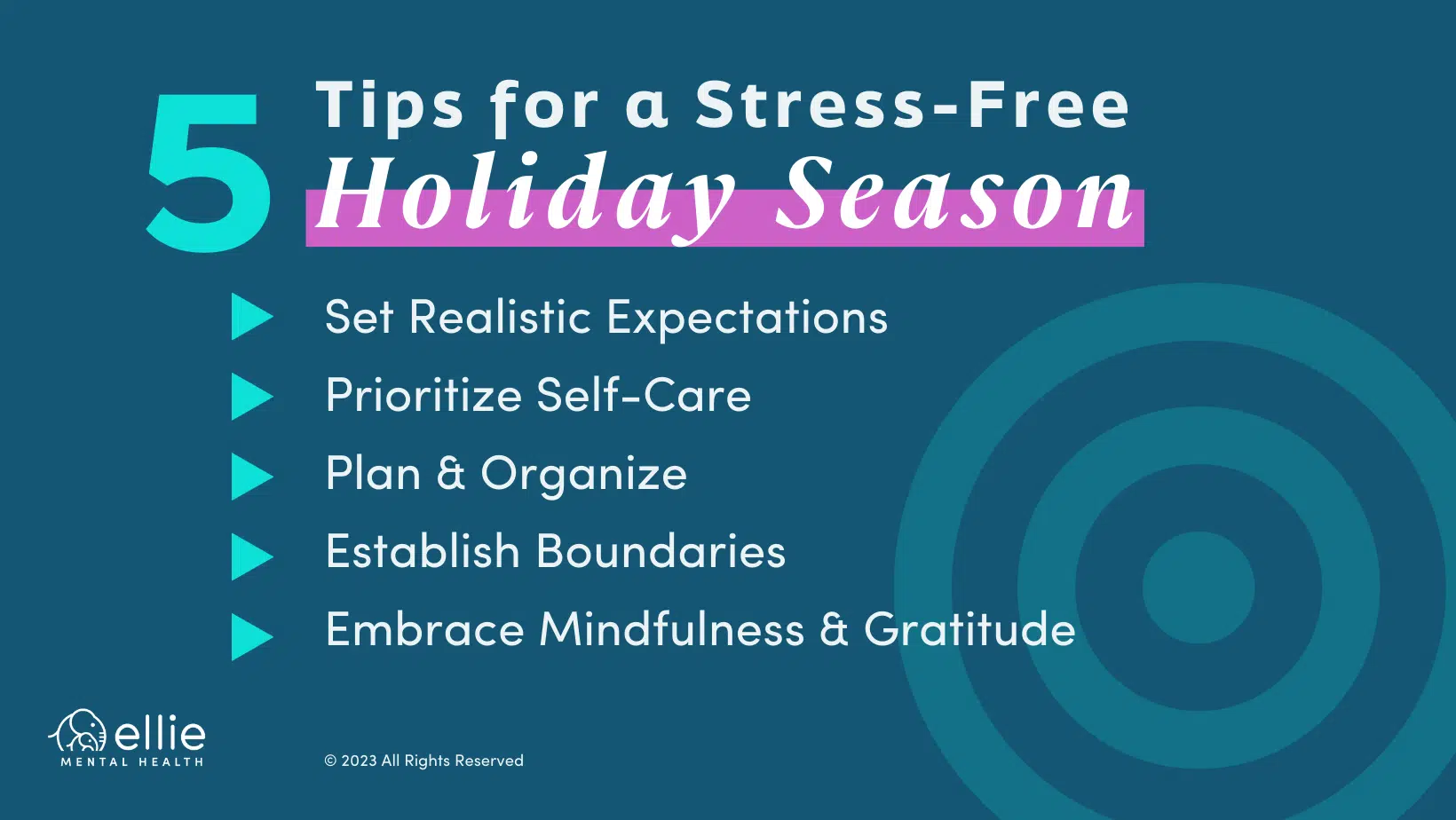 5 Tips for Coping With Holiday Stress | Ellie Mental Health