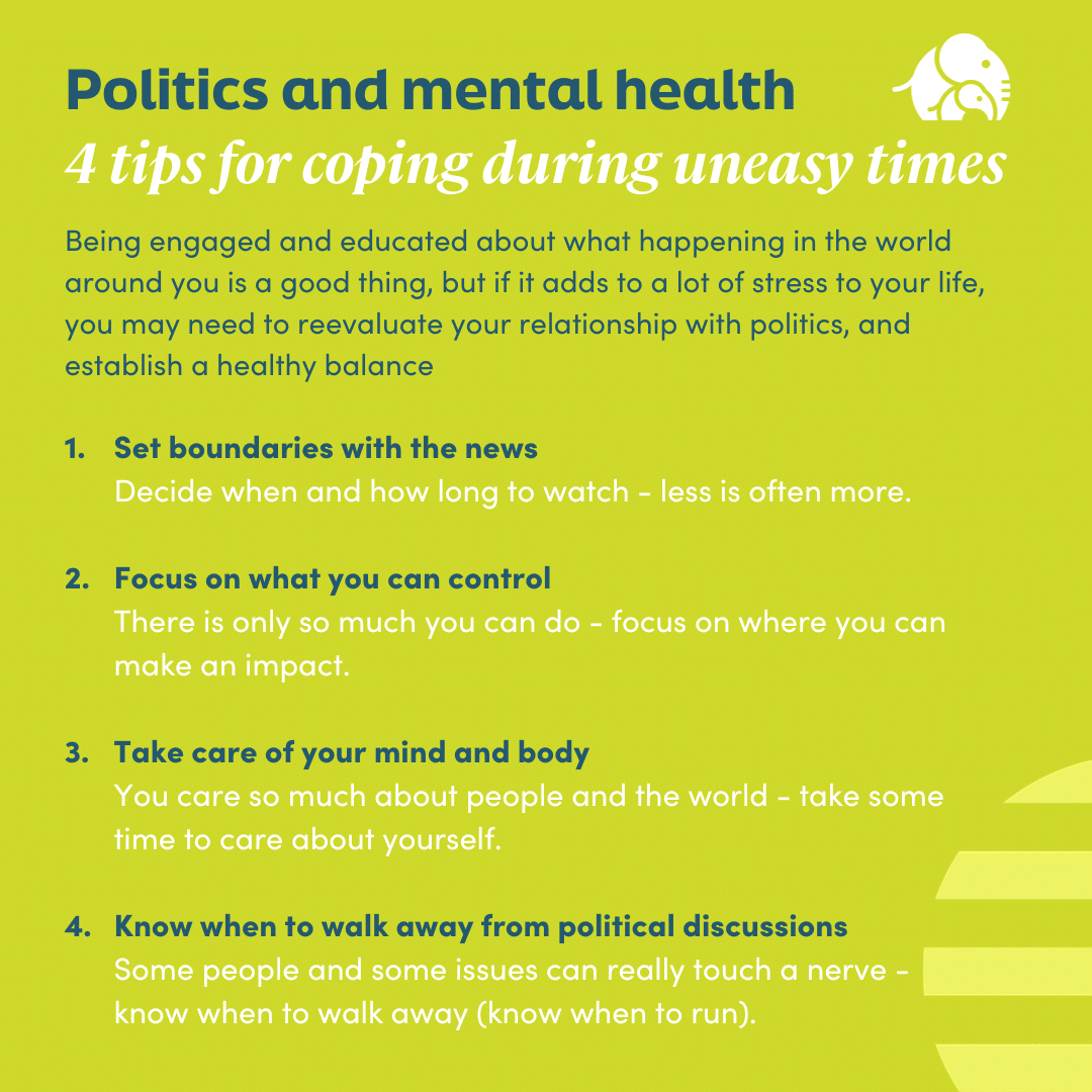 4 Tips to Deal with Political Anxiety & Stress | Ellie Mental Health, PLLP